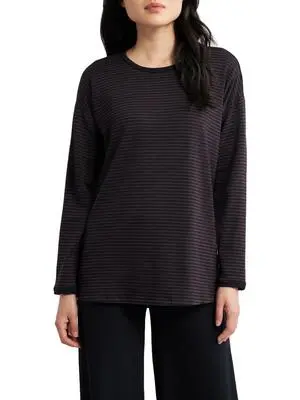 Eileen Fisher Stripe Long-sleeve Top - Cassis