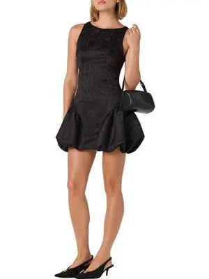 Astr The Label Drop Waist Bubble Mini Dress - Black