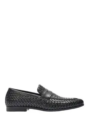 A. VEER Cairo Woven Loafer Black Leather