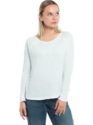 WILT CLOTHING Raglan Long-sleeve Tee With Ruffle Detail - White