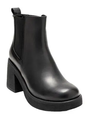FOREVER & ALWAYS SHOES Platform Ankle Boots - Black Leather