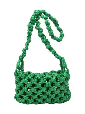 MODA LUXE Braided Woven Crossbody Green