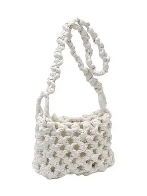 MODA LUXE Braided Woven Crossbody White