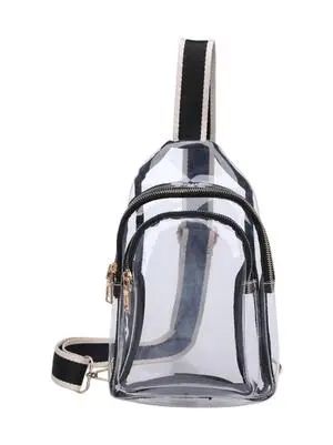 MODA LUXE Britney Sling Backpack - Clear Black