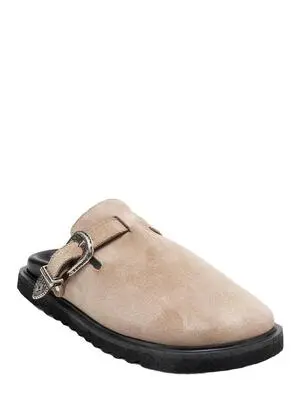 FOREVER & ALWAYS SHOES Vesta Leather Mule - Beige Suede Leather