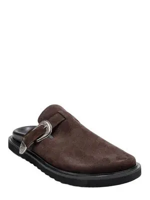 FOREVER & ALWAYS SHOES Vesta Leather Mule - Brown Suede Leather