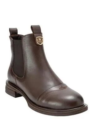 FOREVER & ALWAYS SHOES Leather Buckled Chelsea Boot - Brown Leather