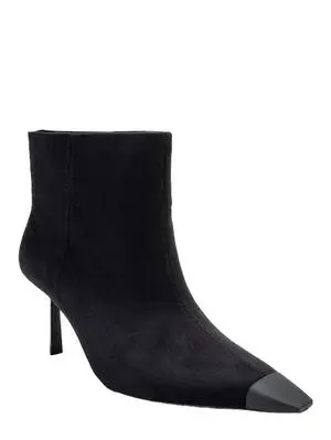 PROLOGUE SHOES Rassel Pointed Toe Boots - Black Suede Faux Leather
