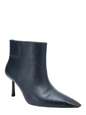 PROLOGUE SHOES Rassel Pointed Toe Boots - Navy Faux Leather