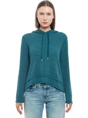 WILT CLOTHING Long Sleeve Double Peplum Hoodie - Legion Blue