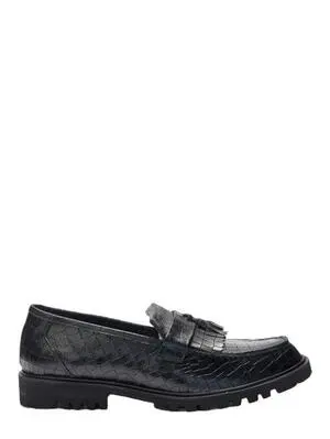A. VEER Dante Tassel Loafer Black Leather