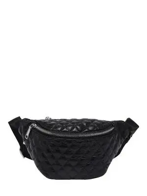 MODA LUXE Quilted Metallic Belt Bag Black