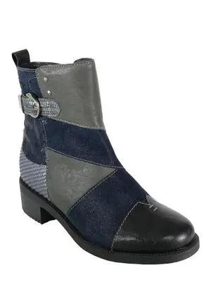 DAVID TATE Swinger Cap-toe Bootie - Black/grey/blue