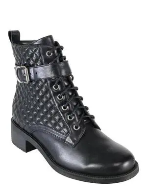 DAVID TATE Leather Quilted Bootie - Black