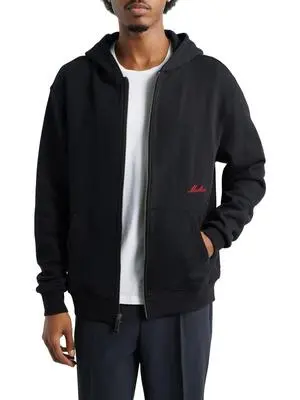 MALBON Cotton Zip-up Hoodie - Black