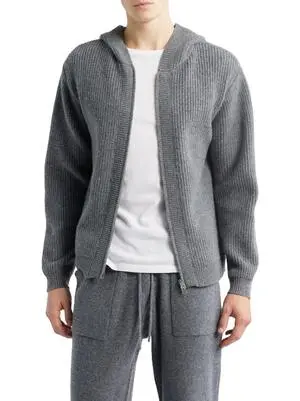 KROST Rib Wool Hooded Zip Cardigan