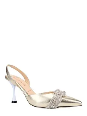 Ron White Pointed Toe Slingback Pumps - Platino