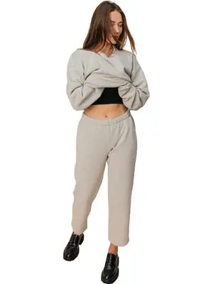 OCIO Organic Cotton Teddy Cropped Pants - Stone