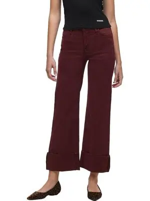 Hudson Jeans Rosie High-rise Wide Leg Cuffed Jeans - Port Royal