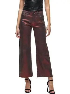 Hudson Jeans Rosie High-rise Wide Leg Ankle Jean - Port Glitter Foil