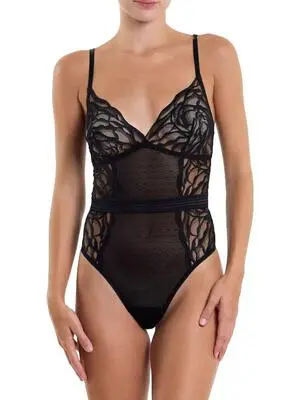 Hanky Panky Sheer Mesh Bodysuit - Black