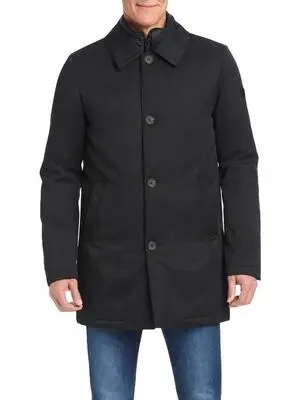 Vince Camuto Rain Tek Coat With Removable Bib - Black