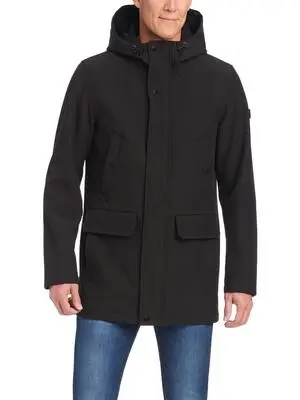 Vince Camuto Insulated Hooded Soft Shell Jacket - Black