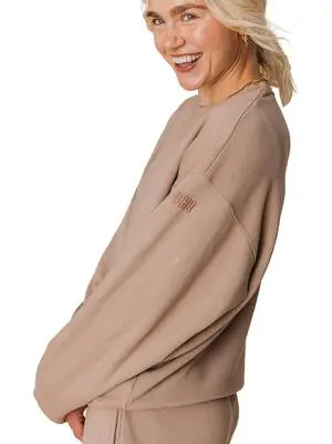 OCIO Organic Cotton Teddy Oversized Crewneck - Fawn
