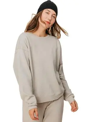 OCIO Organic Cotton Teddy Oversized Crewneck - Stone