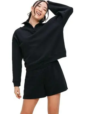 OCIO Organic Cotton Teddy Polo Crew - Black