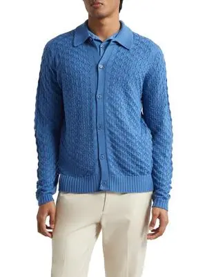 John Smedley Winster Wool Cardigan - Saltire Blue