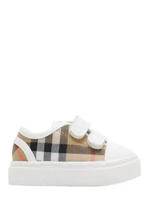 Burberry Check Cotton Canvas Sneakers - Sand Beige