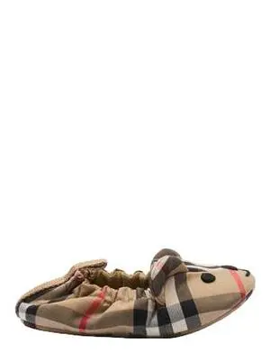Burberry Thomas Bear Check Cotton Booties - Sand Beige