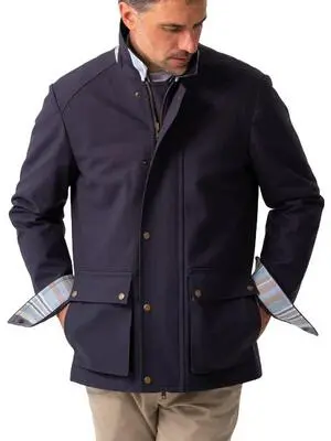 KOY CLOTHING Canvas Cotton Car Coat Navy