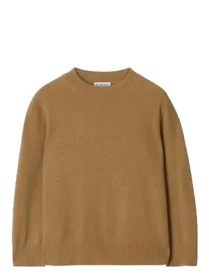 Burberry Check Patch Wool Cashmere Sweater - Camel