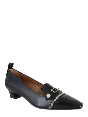 ZIGINY Mariela Kitten Heel Pump - Black Leather