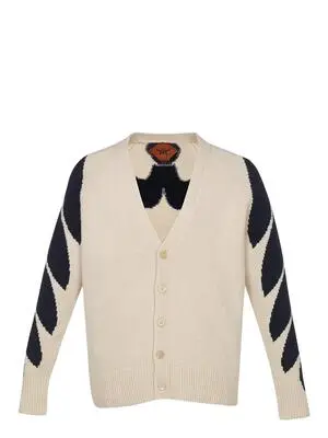 Mcm Intarsia Laurel Cardigan - White
