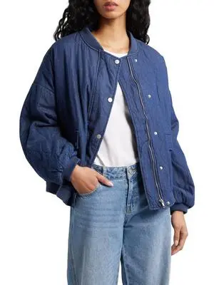 PETAL & PUP Quilted Bomber Jacket - Navy