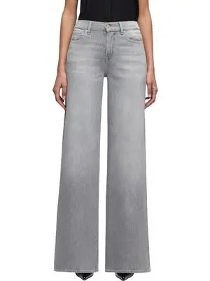7 For All Mankind Lotta High-waist Wide-leg Jeans - Silver Wash