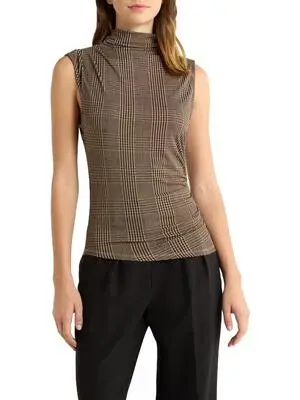 Veronica Beard Mylie Sleeveless Top - Dark Acorn Multi