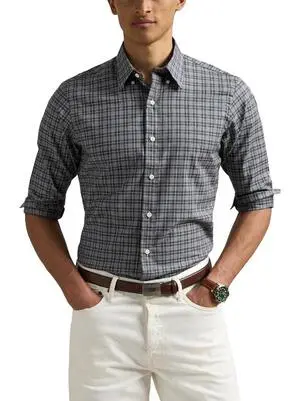 Polo Ralph Lauren Classic Fit Plaid Cotton Twill Button-up Shirt - Grey Navy Heather Multi