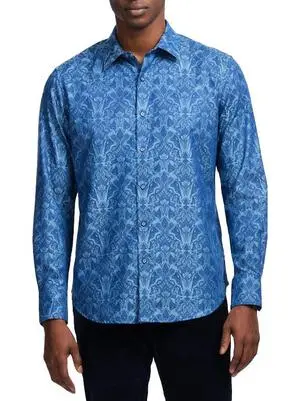 Robert Graham Highland Classic Fit Stretch Cotton Button-up Shirt - Dark Blue