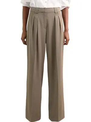REISS Poppie Pleat Front Wide Leg Trousers