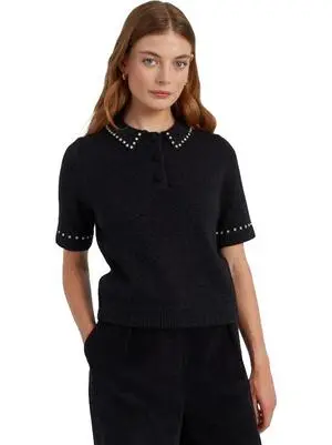 Chinti & Parker Diamonte Polo Top - Black