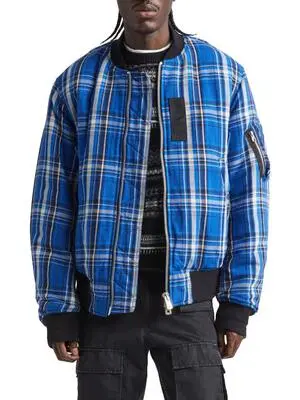 TAKAHIROMIYASHITA THESOLOIST. X Rafu Flannel Flight Jacket - Blue X Black