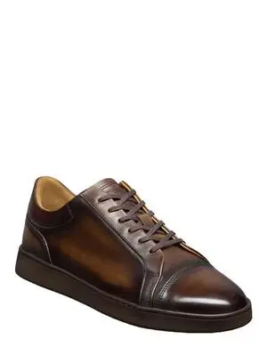 Allen Edmonds Chambers Croc Embossed Cap Toe Sneaker Coffee