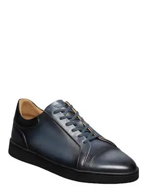 Allen Edmonds Chambers Croc Embossed Cap Toe Sneaker Navy