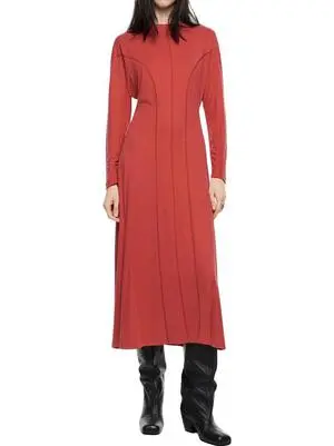 Bimba Y Lola Cupro A-line Midi Dress - Red