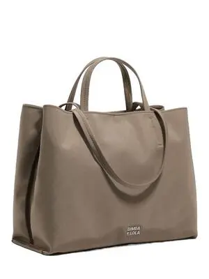 Bimba Y Lola Large Nylon Shopper Bag - Taupe