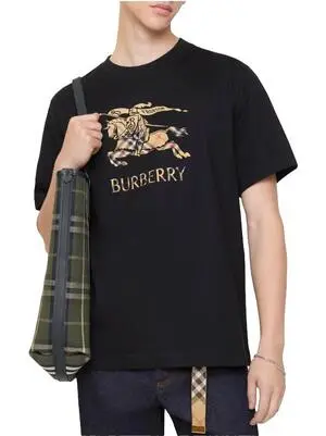Burberry Ekd Ombré Cotton T-shirt - Black